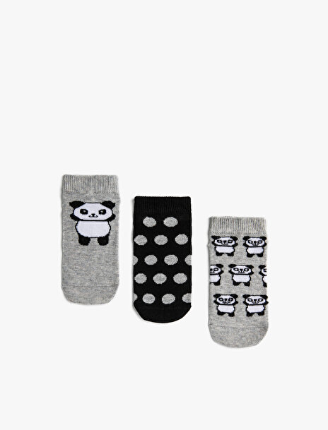 Koton Kız Çocuk Kız Çocuk Pandalı Çorap Seti Pamuklu Desenli