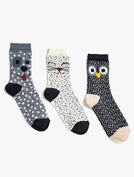 Koton Kız Çocuk Kız Çocuk Desenli Çorap Seti Pamuklu