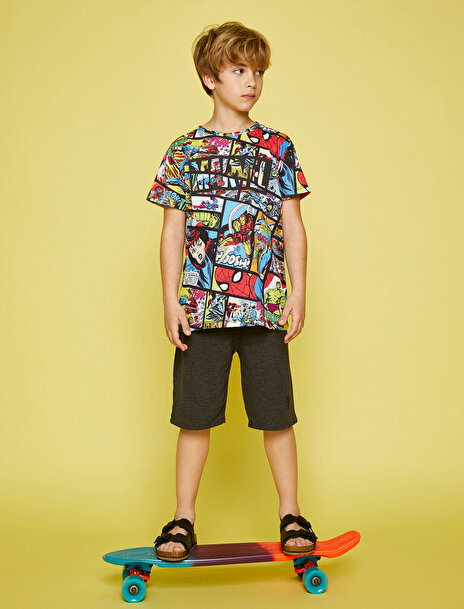 Koton Erkek Çocuk Marvel Tişört Lisanslı Baskılı Kısa Kollu