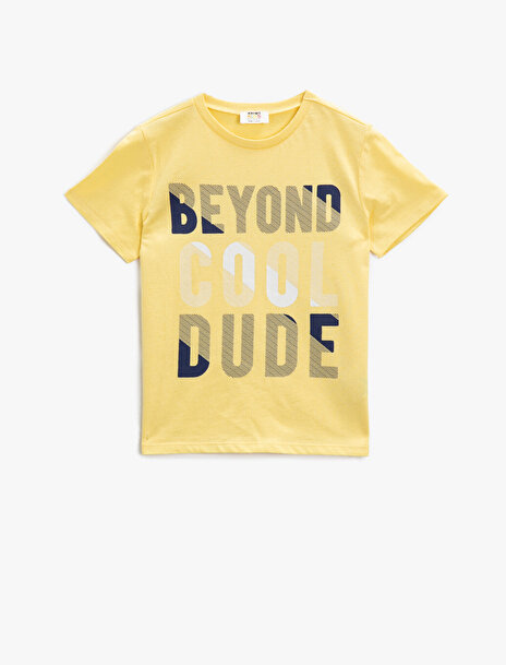 Koton Erkek Çocuk Yazılı Tişört Pamuklu Kısa Kollu Bisiklet Yaka Koton Erkek Çocuk Yazılı Tişört Pamuklu Kısa Kollu Bisiklet Yaka