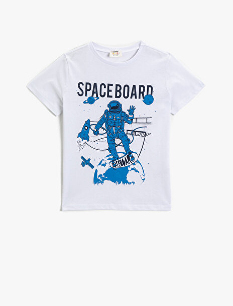 Koton Erkek Çocuk Yazılı Baskılı Tişört Kısa Kollu Pamuklu