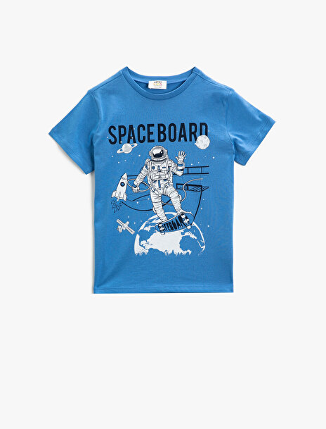 Koton Erkek Çocuk Yazılı Baskılı Tişört Kısa Kollu Pamuklu