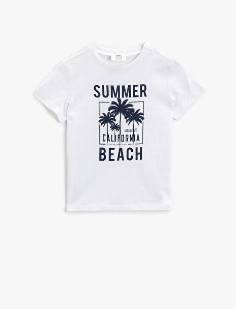 Koton Erkek Çocuk Yazılı Tişört Kısa Kollu Pamuklu