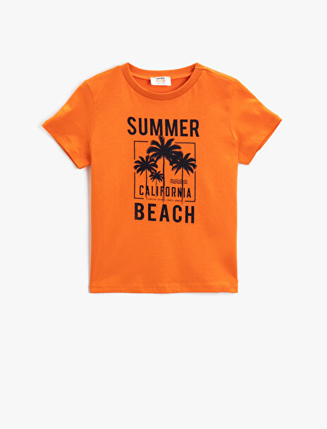 Koton Erkek Çocuk Yazılı Tişört Kısa Kollu Pamuklu