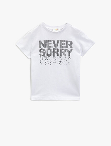 Koton Erkek Çocuk Yazılı Tişört Baskılı Kısa Kollu Bisiklet Yaka Pamuklu