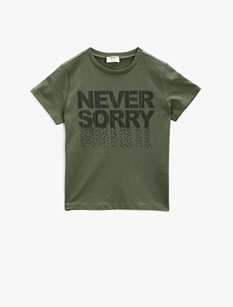 Koton Erkek Çocuk Yazılı Tişört Baskılı Kısa Kollu Bisiklet Yaka Pamuklu