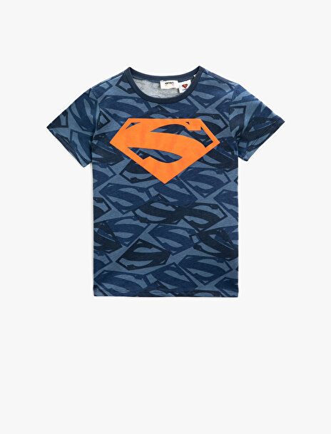 Koton Erkek Çocuk Superman Tişört Lisanslı Bisiklet Yaka Pamuklu