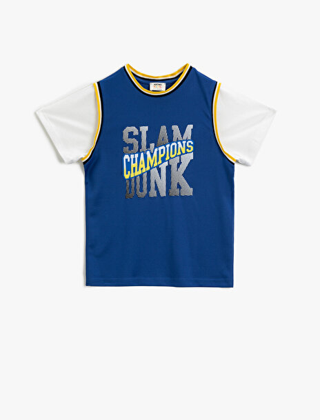 Koton Erkek Çocuk Renk Bloklu Tişört Baskılı