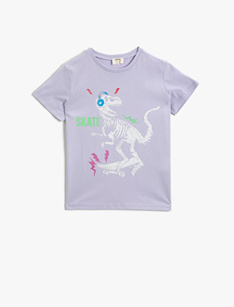 Koton Erkek Çocuk Karanlıkta Parlayan Baskılı Tişört Pamuklu