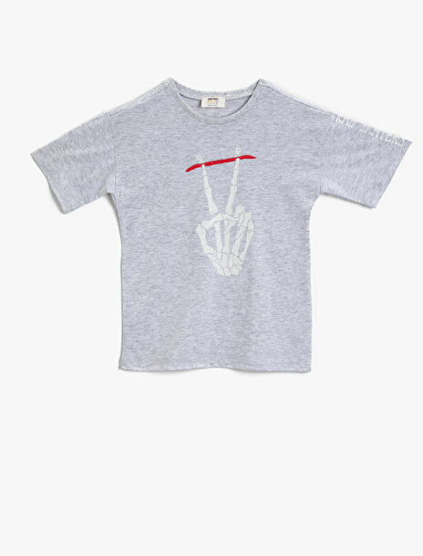 Koton Erkek Çocuk Karanlıkta Parlayan Baskılı Tişört