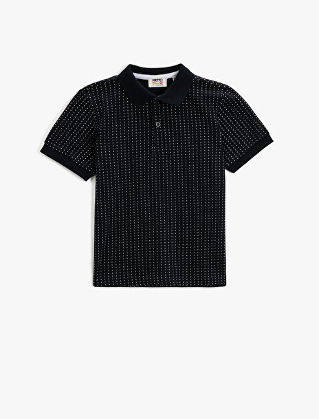 Koton Erkek Çocuk Polo Yaka Tişört Kısa Kollu Pamuklu Puantiyeli Düğmeli