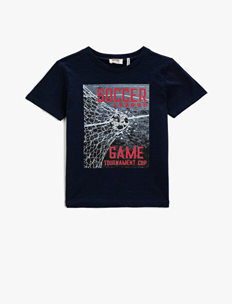 Koton Erkek Çocuk Futbol Baskılı Tişört Pamuklu