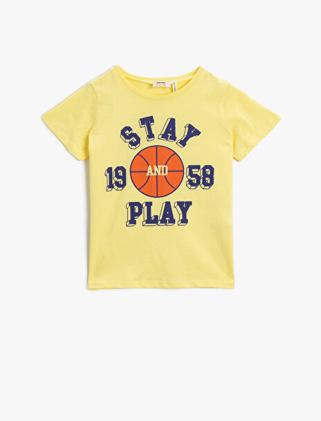 Koton Erkek Çocuk Baskılı Tişört Kısa Kollu Bisiklet Yaka Pamuklu