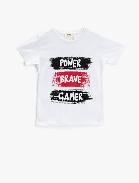 Koton Erkek Çocuk Yazı Baskılı Tişört Kısa Kollu Bisiklet Yaka Pamuklu Koton Erkek Çocuk Yazı Baskılı Tişört Kısa Kollu Bisiklet Yaka Pamuklu