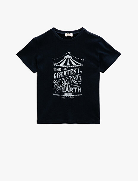 Koton Erkek Çocuk Yazılı Tişört Kısa Kollu Pamuklu