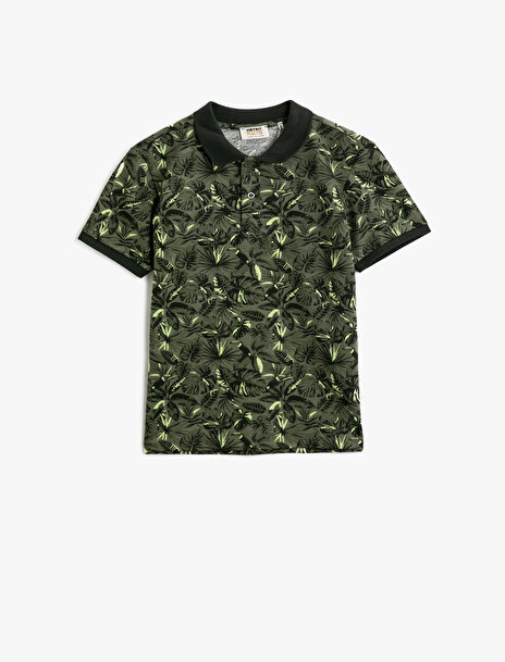 Koton Erkek Çocuk Pamuklu Polo Yaka Desenli Kısa Kollu Tişört