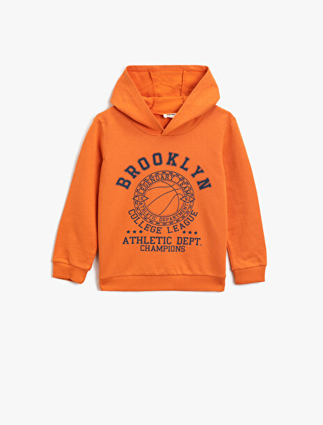 Koton Erkek Çocuk Pamuklu Kapüşonlu Baskılı Sweatshirt