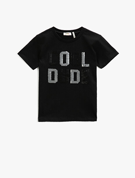 Koton Erkek Çocuk Pullu Tişört Kısa Kollu Bisiklet Yaka Pamuklu