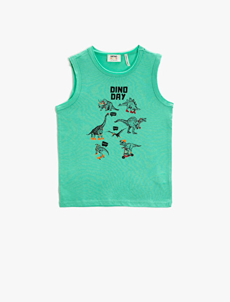 Koton Erkek Çocuk Dinozor Baskılı Atlet Pamuklu