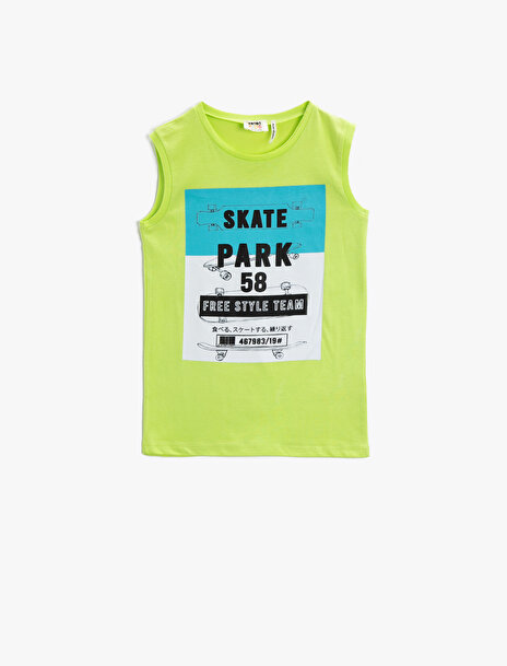 Koton Erkek Çocuk Baskılı Bisiklet Yaka Atlet Pamuklu