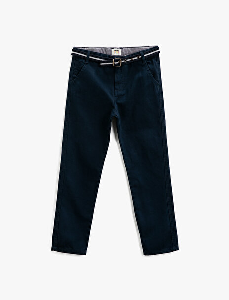 Koton Erkek Çocuk Kemerli Pantolon Cepli Pamuklu Normal Bel Koton Erkek Çocuk Kemerli Pantolon Cepli Pamuklu Normal Bel