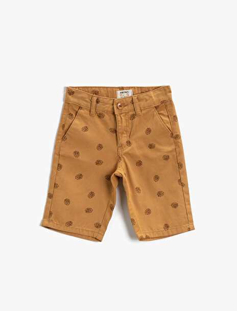 Koton Erkek Çocuk Yaprak Baskılı Şort Pamuklu
