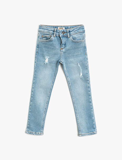 Koton Erkek Çocuk Yırtık Cepli Pamuklu Jean Pantolon