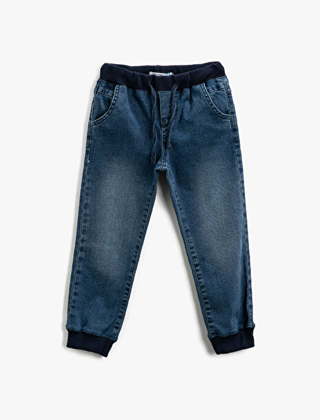 Koton Erkek Çocuk Belden Bağlamalı Jean Pantolon Comfort Strech Pamuklu Koton Erkek Çocuk Belden Bağlamalı Jean Pantolon Comfort Strech Pamuklu