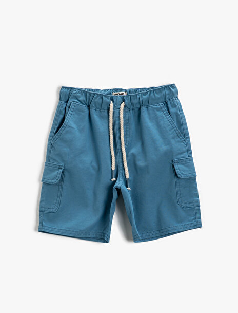 Koton Erkek Çocuk Beli Bağlamalı Kargo Cepli Şort Pamuklu Koton Erkek Çocuk Beli Bağlamalı Kargo Cepli Şort Pamuklu