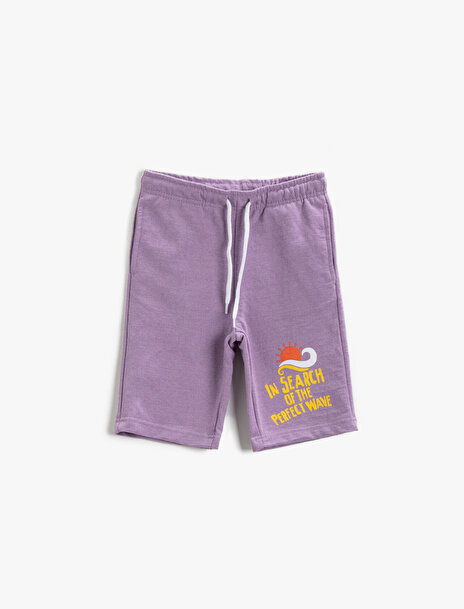 Koton Erkek Çocuk Beli Bağcıklı Şort Baskılı