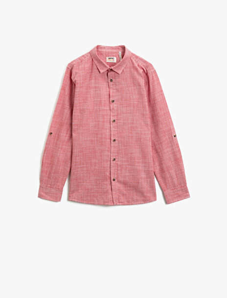 Koton Erkek Çocuk Klasik Yaka Pamuklu Uzun Kollu Pamuklu Gömlek