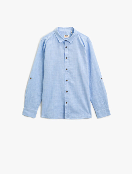 Koton Erkek Çocuk Klasik Yaka Pamuklu Uzun Kollu Pamuklu Gömlek