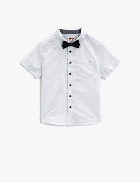 Koton Erkek Çocuk Kısa Kollu Gömlek Klasik Yaka Pamuklu Papyonlu Koton Erkek Çocuk Kısa Kollu Gömlek Klasik Yaka Pamuklu Papyonlu