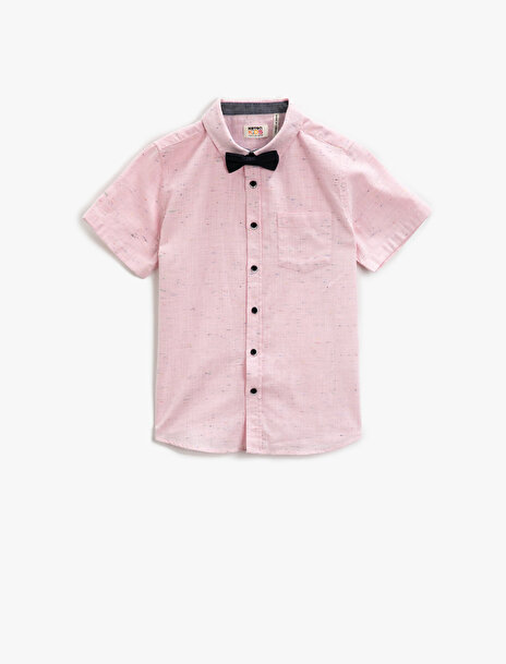 Koton Erkek Çocuk Kısa Kollu Gömlek Klasik Yaka Pamuklu Papyonlu Koton Erkek Çocuk Kısa Kollu Gömlek Klasik Yaka Pamuklu Papyonlu