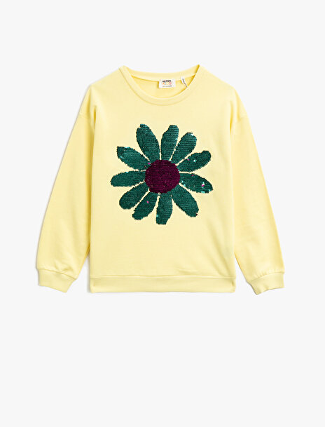 Koton Kız Çocuk Pullu Pamuklu Bisiklet Yaka Uzun Kollu Sweatshirt Koton Kız Çocuk Pullu Pamuklu Bisiklet Yaka Uzun Kollu Sweatshirt