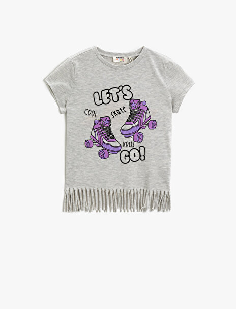 Koton Kız Çocuk Işıkta Değişen Tişört Püsküllü Bisiklet Yaka Pamuklu Koton Kız Çocuk Işıkta Değişen Tişört Püsküllü Bisiklet Yaka Pamuklu