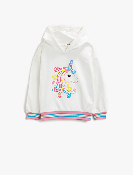 Koton Kız Çocuk Pamuklu Unicorn Baskılı Kapüşonlu Uzun Kollu Sweatshirt Koton Kız Çocuk Pamuklu Unicorn Baskılı Kapüşonlu Uzun Kollu Sweatshirt