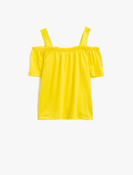 Koton Kız Çocuk Fırfırlı Tişört Omuz Detaylı
