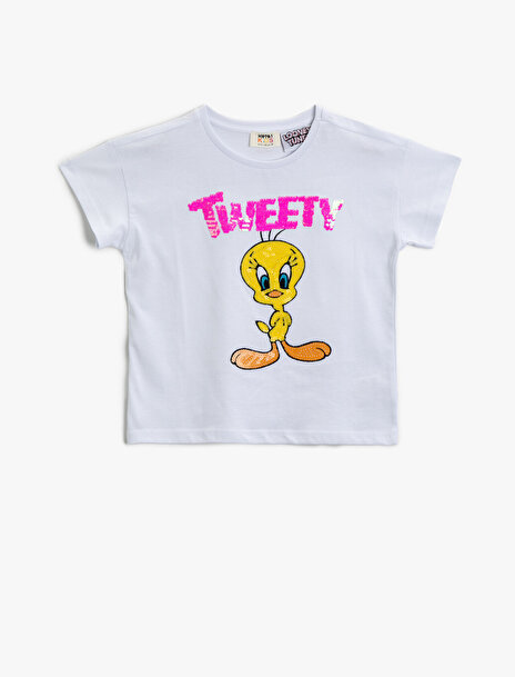 Koton Kız Çocuk Tweety Tişört Kısa Kollu Pamuklu Lisanslı Baskılı