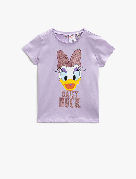 Koton Kız Çocuk Daisy Duck Tişört Lisanslı Baskılı Pamuklu Kısa Kollu