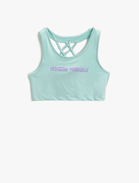 Koton Kız Çocuk Sırt Detaylı Sporcu Sütyeni Sloganlı