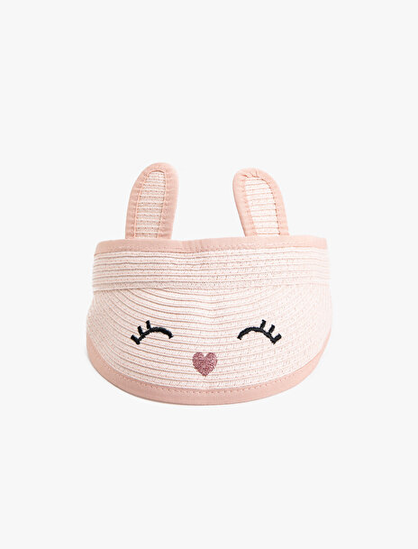 Koton Kız Çocuk Baskılı Tavşan Kulaklı Hasır Şapka Kız Çocuk