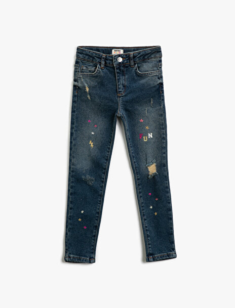 Koton Kız Çocuk Destroy Pamuklu Jean Pantolon Koton Kız Çocuk Destroy Pamuklu Jean Pantolon