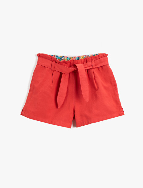 Koton Kız Çocuk Kemerli Şort Pamuklu