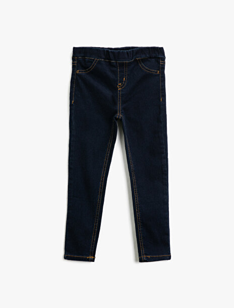 Koton Kız Çocuk Ultra Strech Jean Görünümlü Pamuklu Tayt