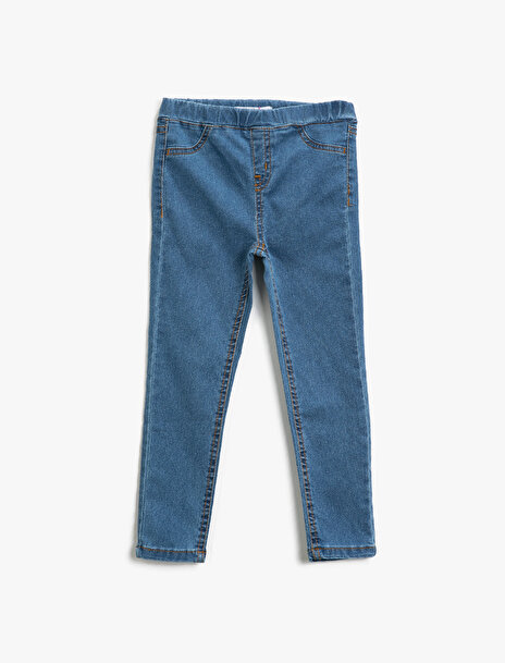 Koton Kız Çocuk Ultra Strech Jean Görünümlü Pamuklu Tayt