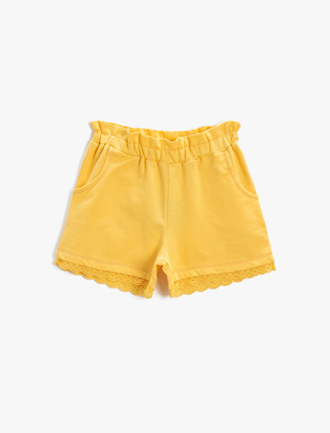 Koton Kız Çocuk Pamuklu Şort Dantelli