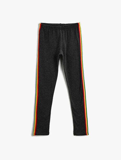 Koton Kız Çocuk Şerit Detaylı Tayt Pamuklu