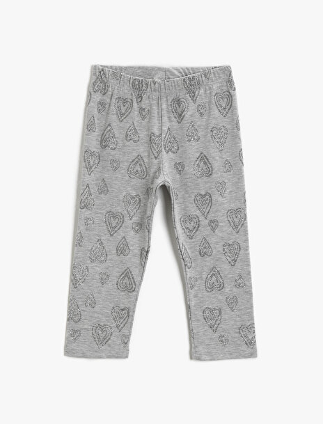 Koton Kız Çocuk Baskılı Tayt Simli Pamuklu