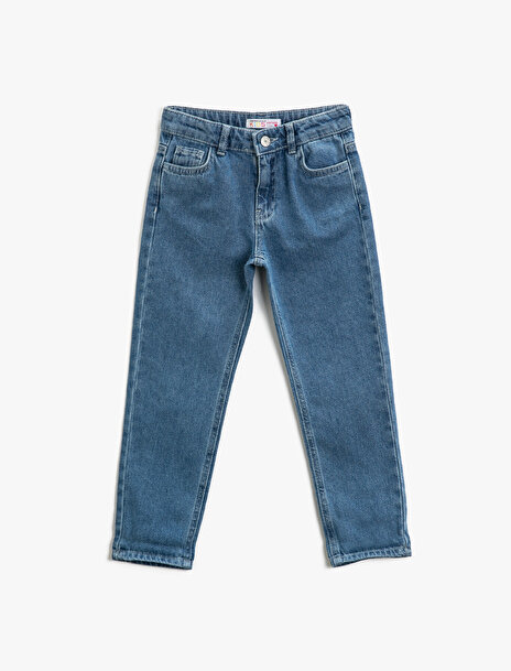 Koton Kız Çocuk Pamuklu Cepli Jean Pantolon